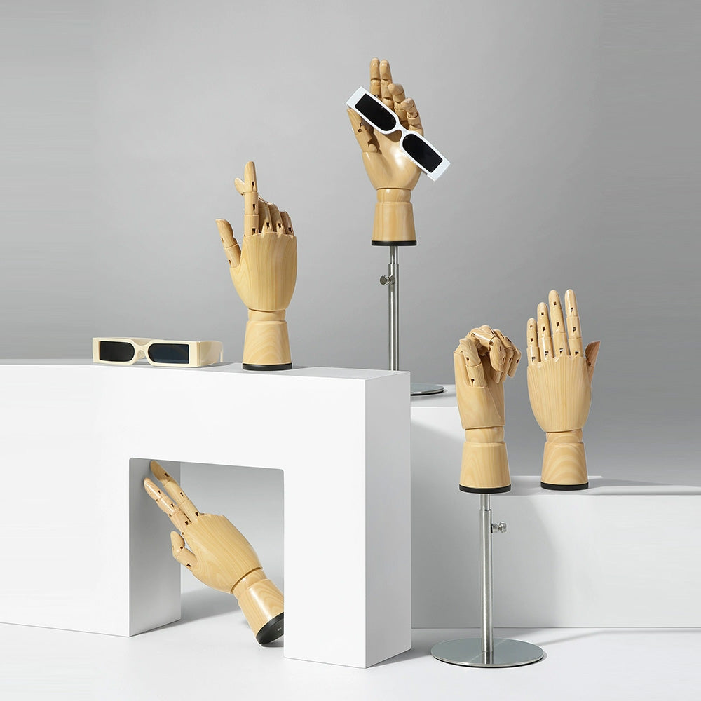 Female Male Movable Wood Hand Mannequin Hand Black Brown Wooden Hand ...