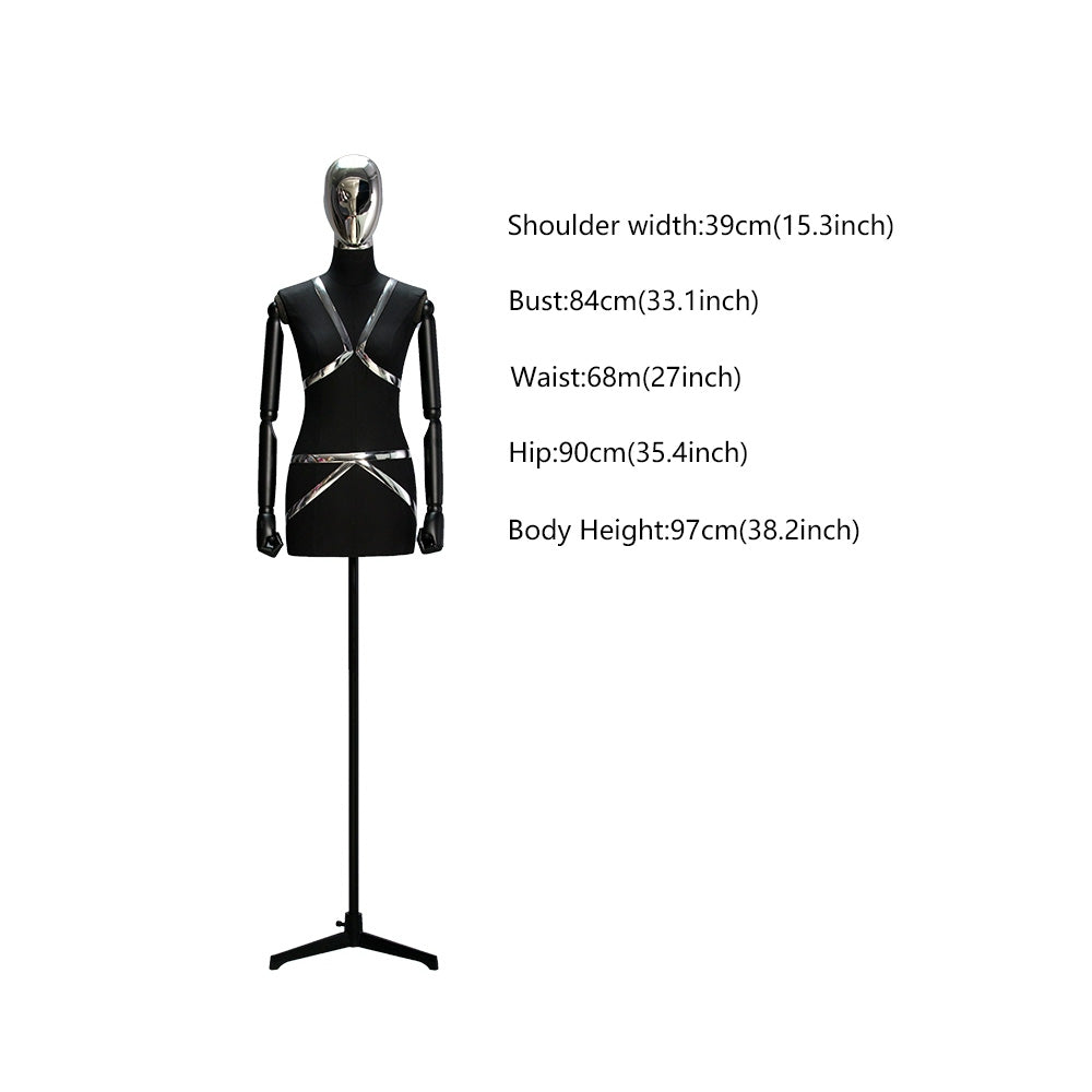 Adult Female Half Body Dress Form Mannequin Torso with Wooden Hand ...