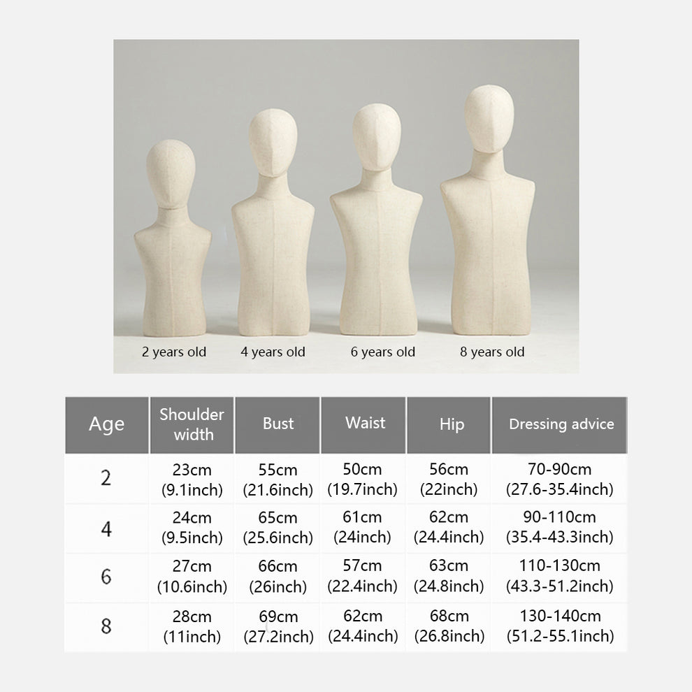 Jelimate Clothing Boutique Store Beige Kid Mannequin Upper Body, Natur ...